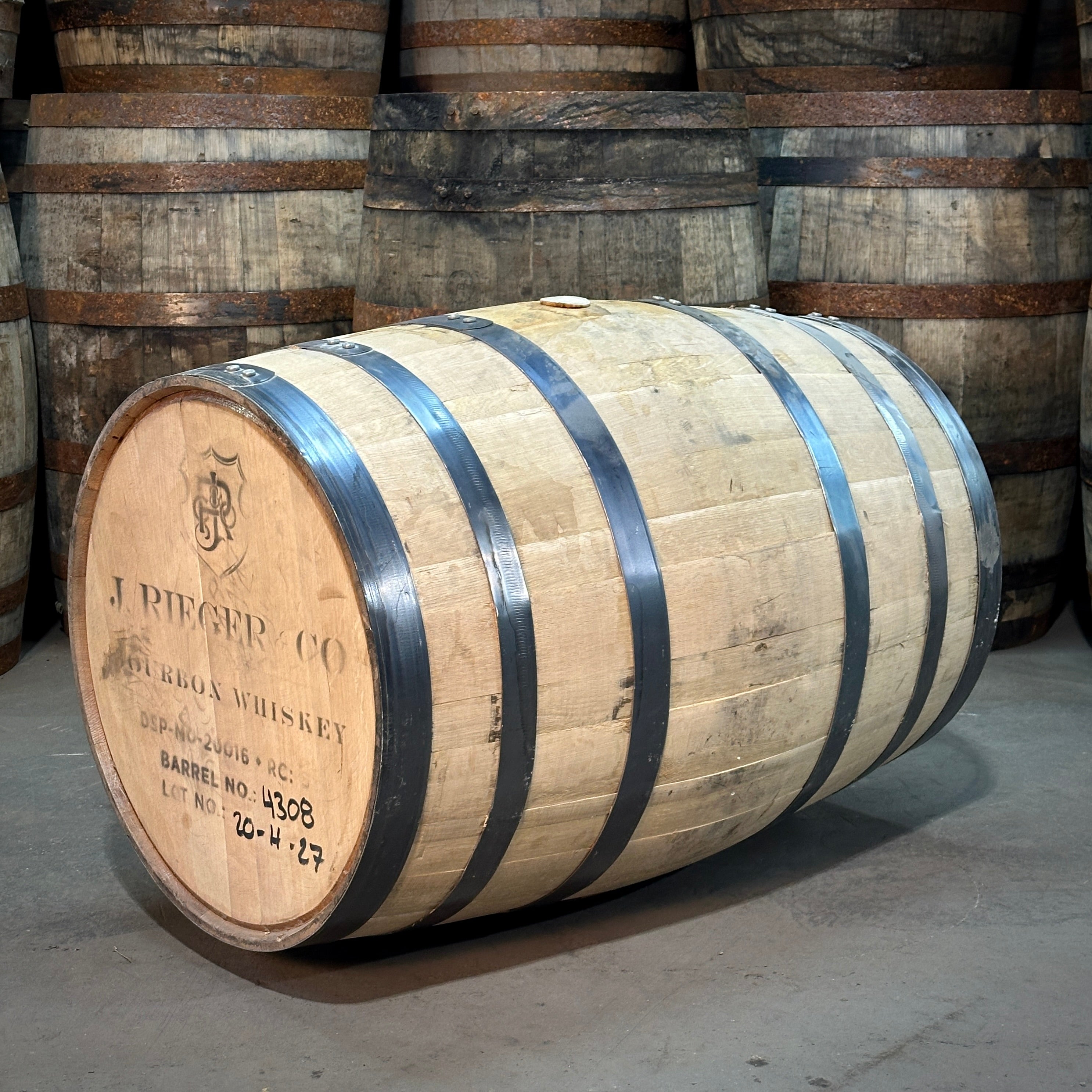 53 Gallon J. Rieger Bourbon Barrels | Northeast Barrel Co.