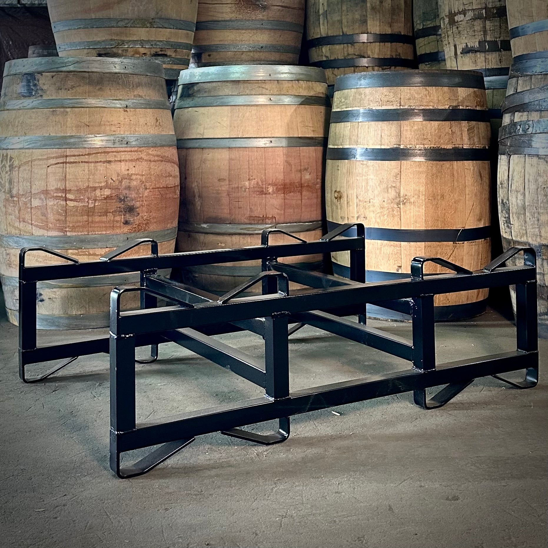 New 7" Standard Double Bar Barrel Racks
