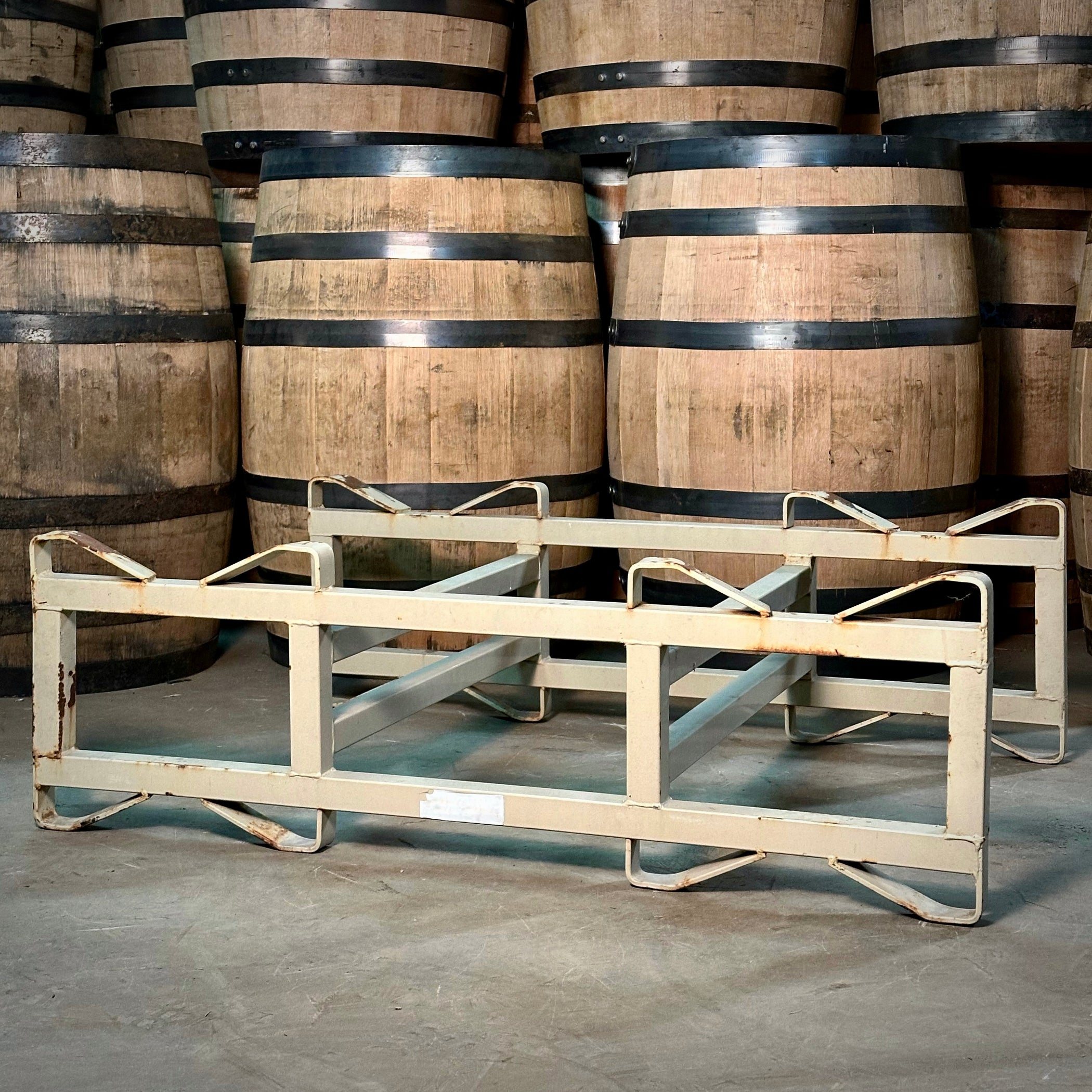 Used 7″ Double Bar Barrel Racks | Northeast Barrel Company